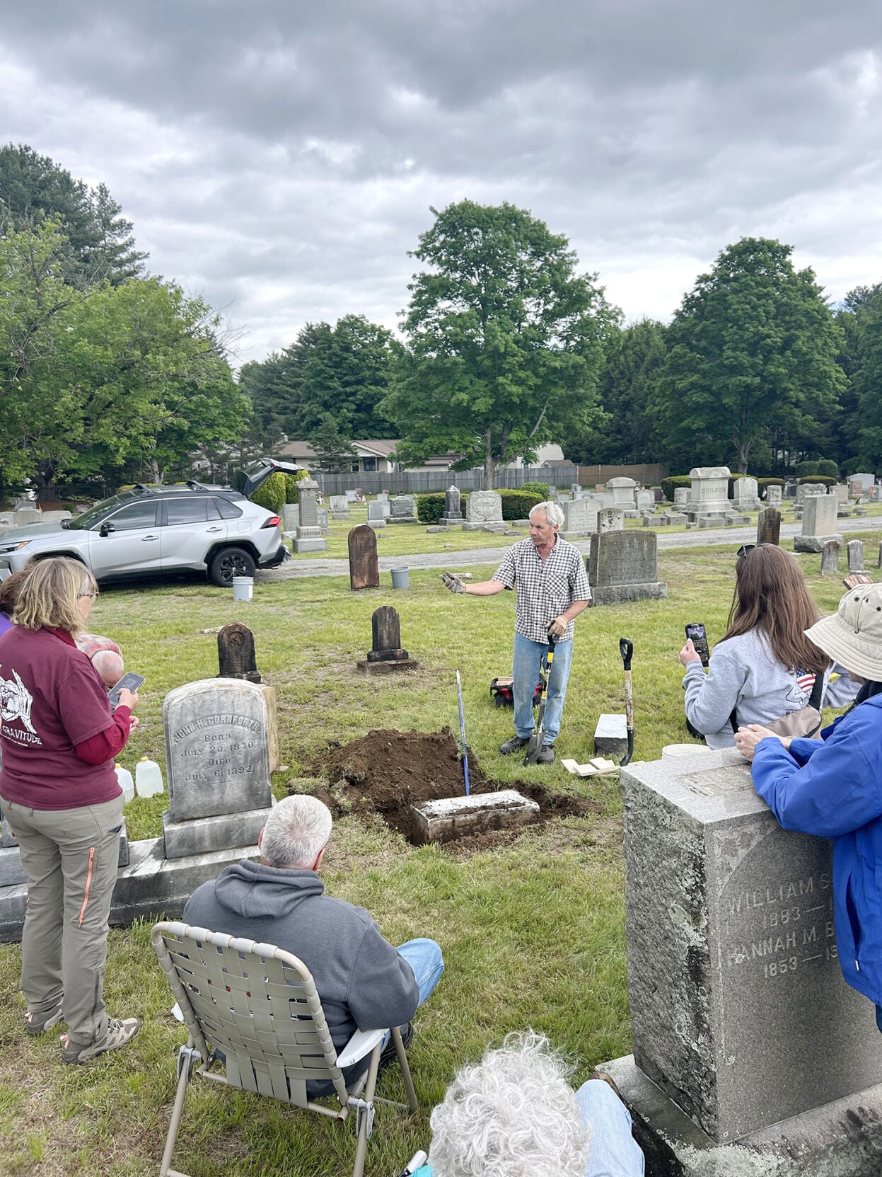 Volunteers learn gravestone restoration at Slatersville Cemetery ...