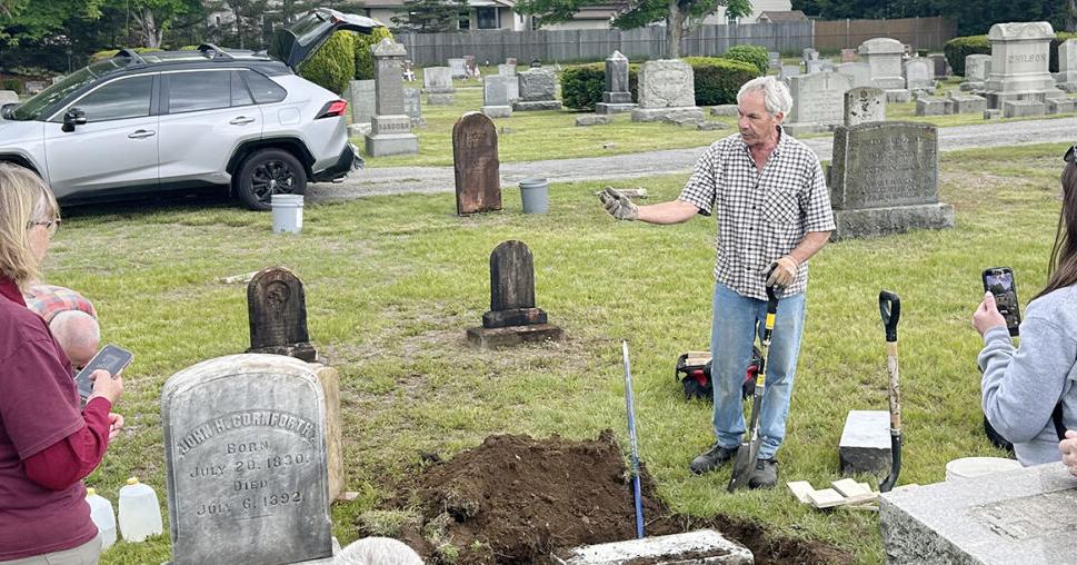 Volunteers learn gravestone restoration at Slatersville Cemetery ...