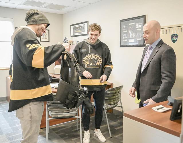 The Providence Bruins visit the North Providence Public Safety Complex ...