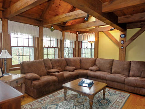 Post and beam lodge-style house with five acres in north Cumberland ...