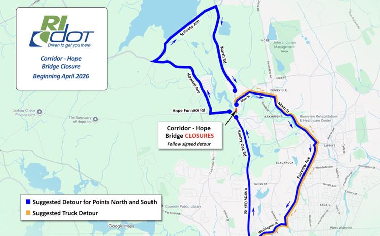 RIDOT: Road detours for Hope Bridge closure will last eight months ...