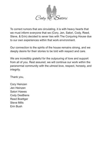 Former Conjuring House employee alleges troubling behavior | News ...