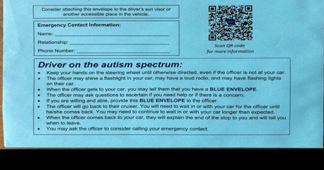 Blackstone police pioneer Blue Envelope'program to support autistic ...