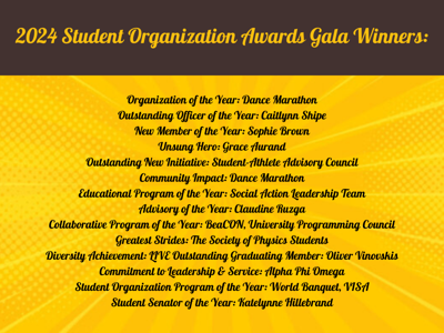Student Organization Awards Gala: radiating achievement, excellence ...