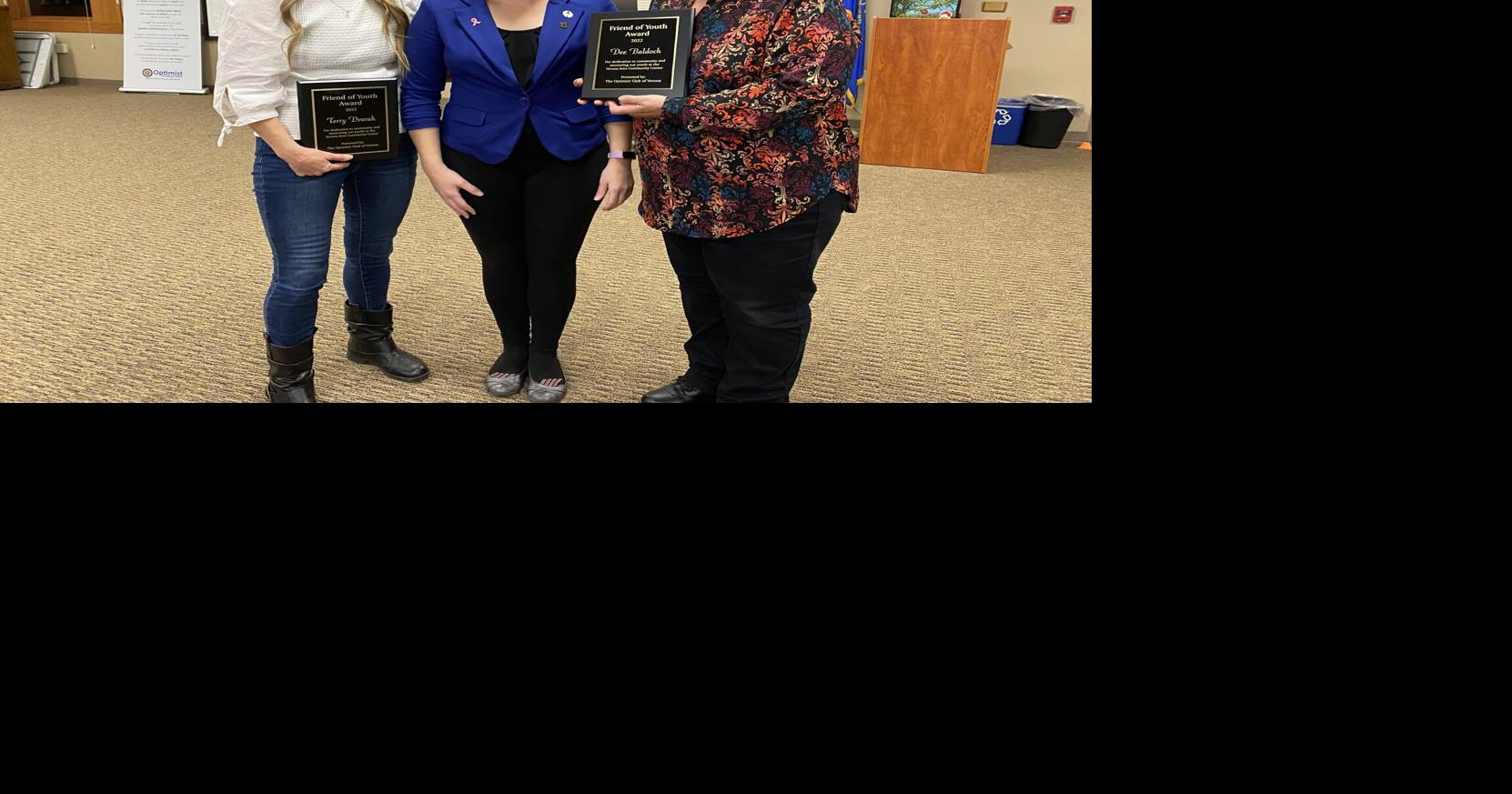 Verona Optimist Club Friend of the Youth awarded to Dee Baldock, Terry ...
