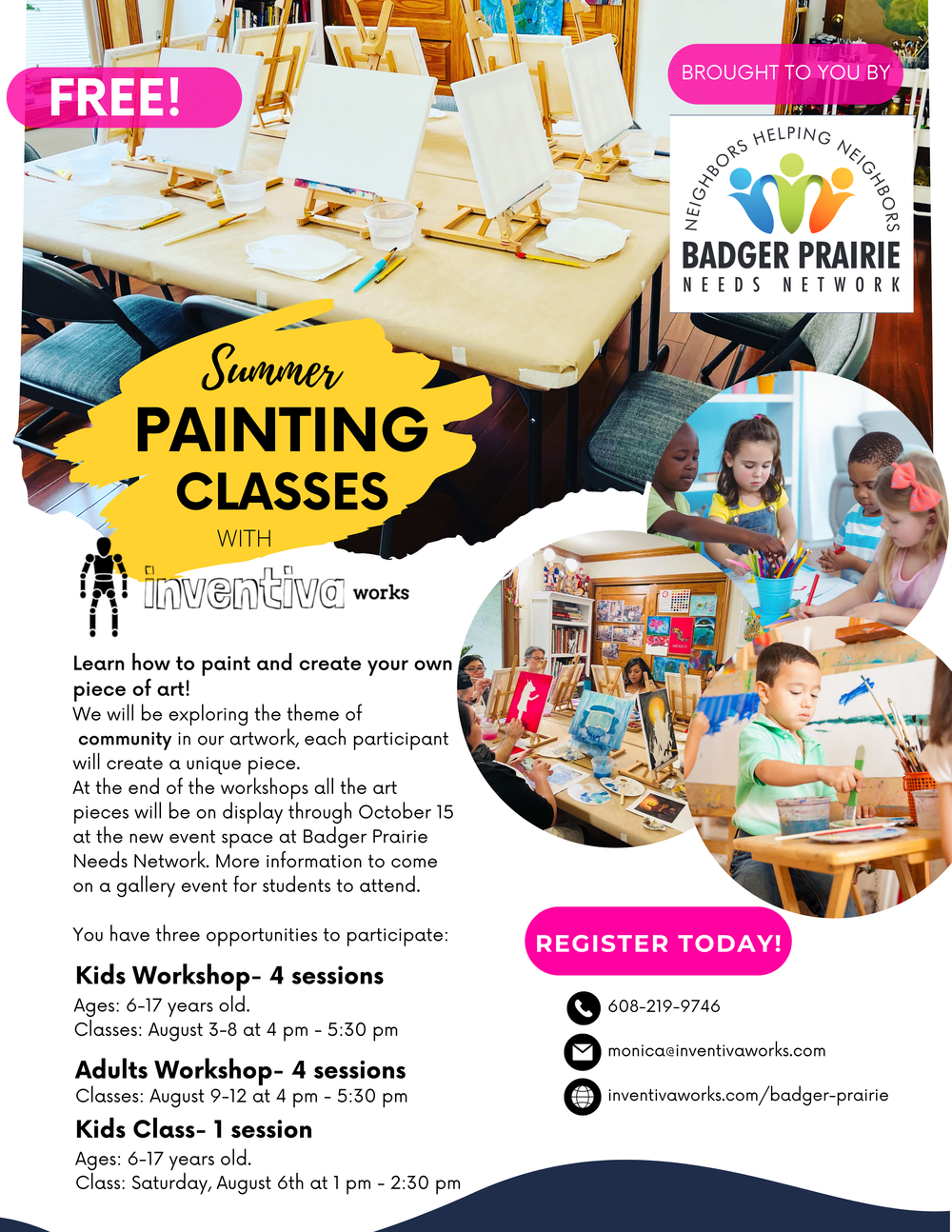 Free adult painting class: Finished artworks will be displayed at ...
