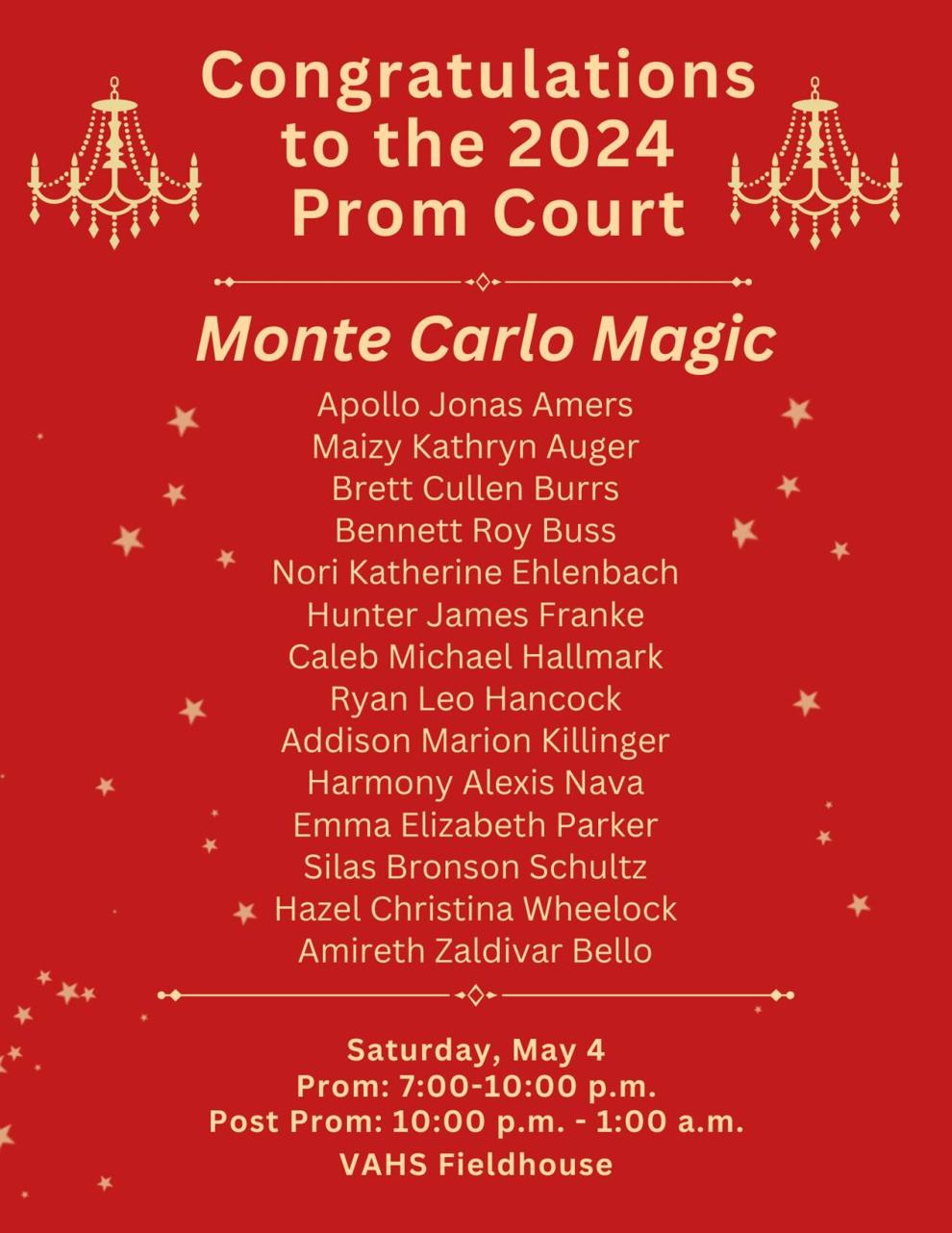 VAHS announces 2024 Prom Court | Local News | veronapress.com