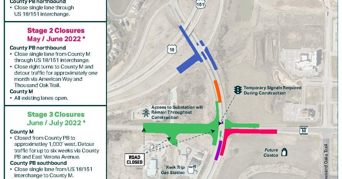 County Trunk Highways M/PB construction have new traffic restrictions ...