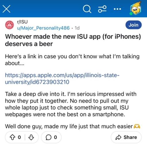 The Illinois State University mobile app: a new student experience ...