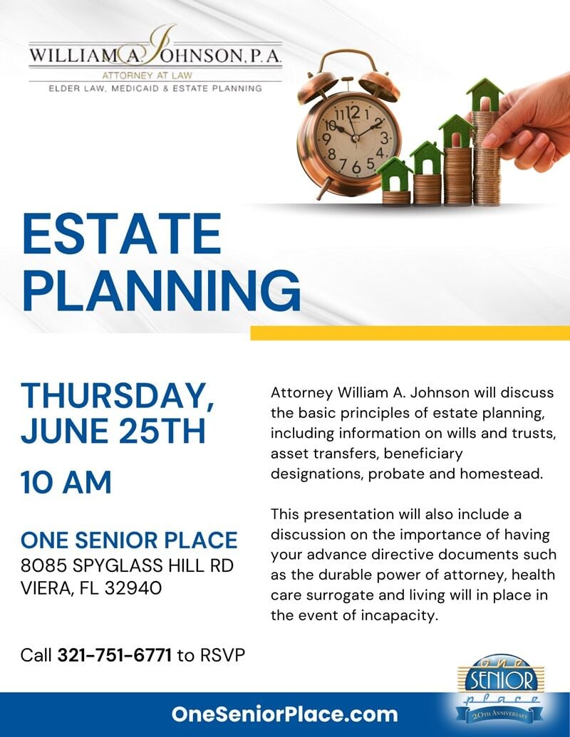 Estate Planning with William Johnson, P.A. | Calendar | vieravoice.com