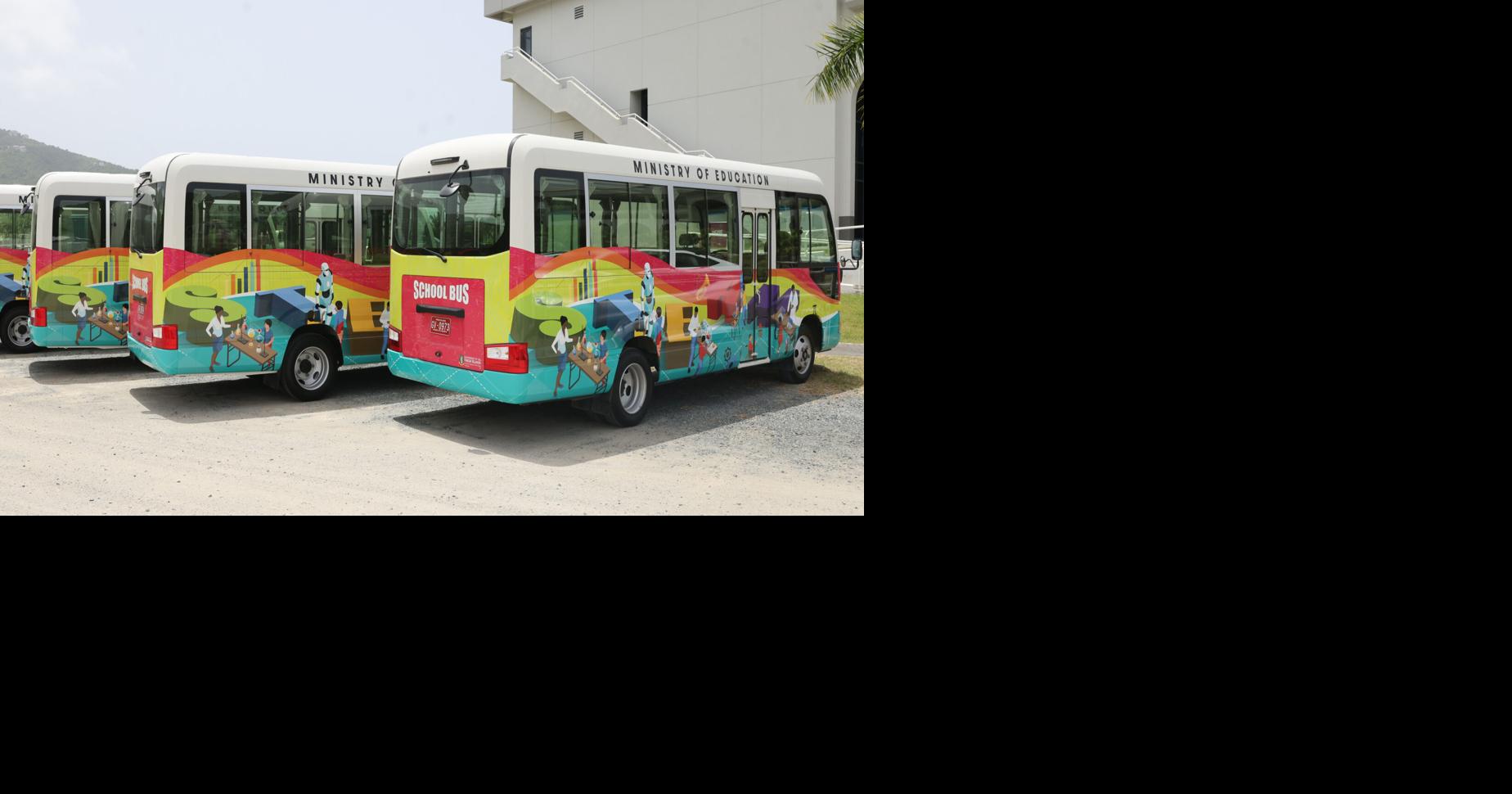 BVI's Ministry of Education rolls out colorful buses for next school ...