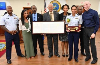 Coast Guard pilot Ronaqua Russell honored with key to the Virgin ...