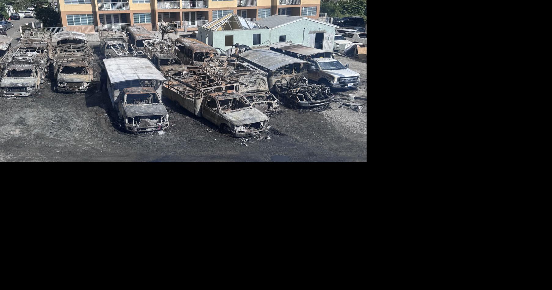 Early morning blaze guts 17-vehicle fleet at BVI transportation ...