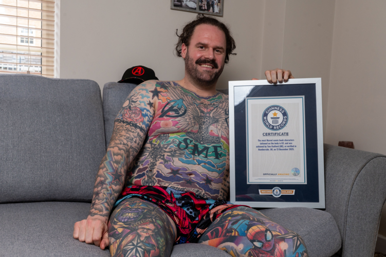 Man breaks world record for having most Marvel comic tattoos | National ...