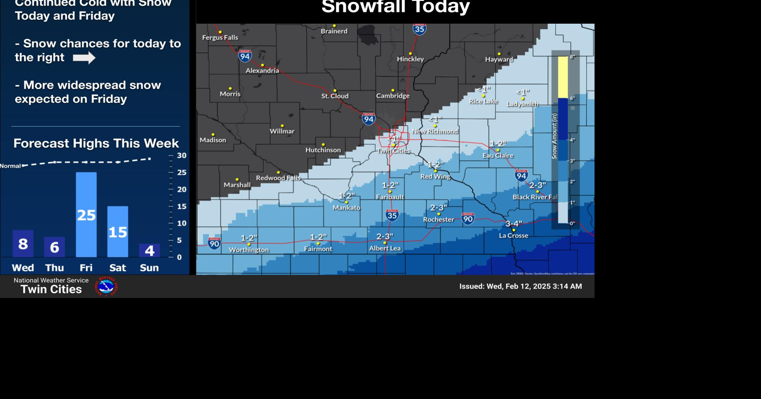 Snow across southern Minnesota today, (Wednesday) locally snow to ...