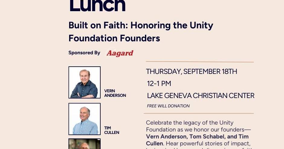 Unity Foundation to honor Vern Anderson, Tom Schabel, and Tim Cullen ...