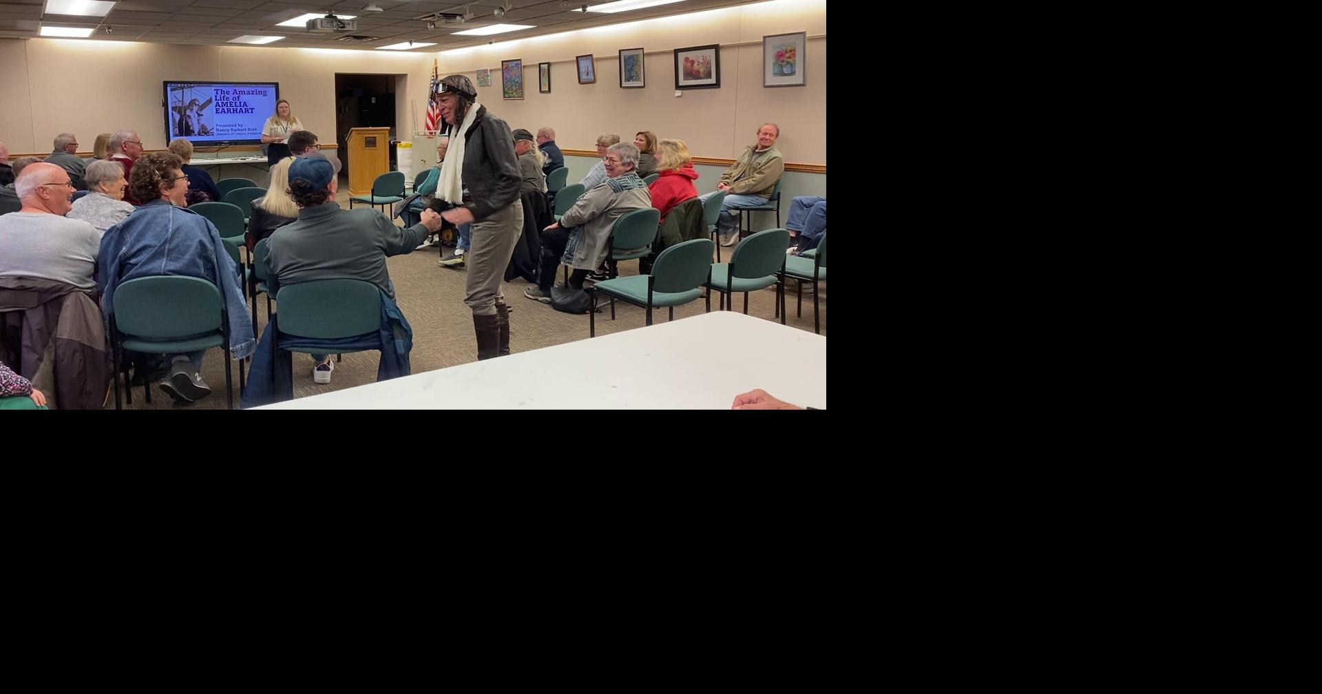 Amelia Earhart's 2nd cousin Nancy Earhart Burt spoke Friday at Douglas ...