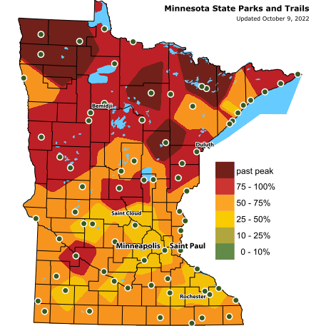 Peak fall colors currently "blanketing" parts of northern Minnesota ...