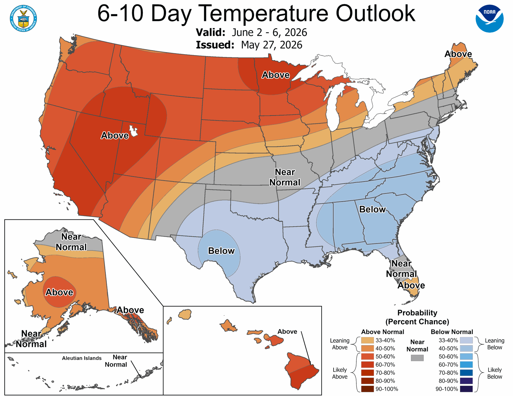 6 to 10 Day Outlook calls for very warm temps to continue into first ...