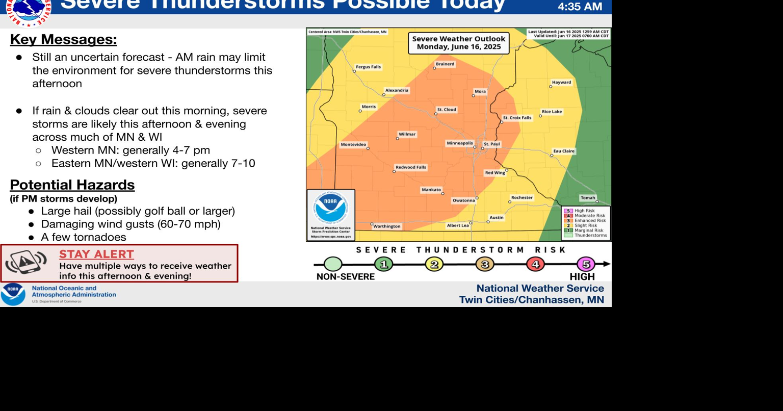 Strong to severe thunderstorms possible today (Monday) across the area ...