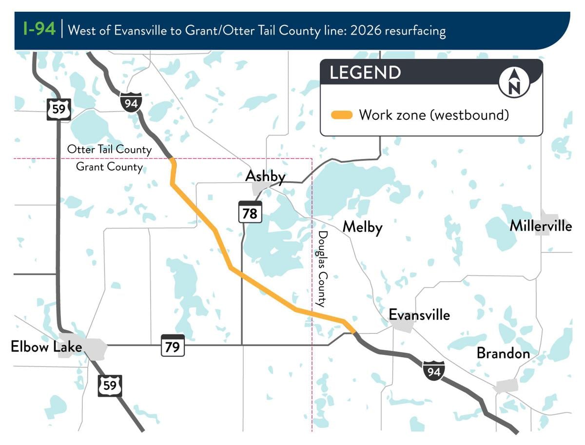 Head-to-head traffic underway along I-94 from Evansville to Otter Tail ...