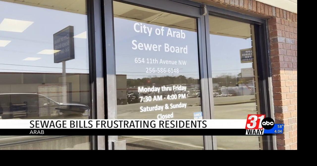 Residents in Arab frustrated by high sewage bills | Video | waaytv.com