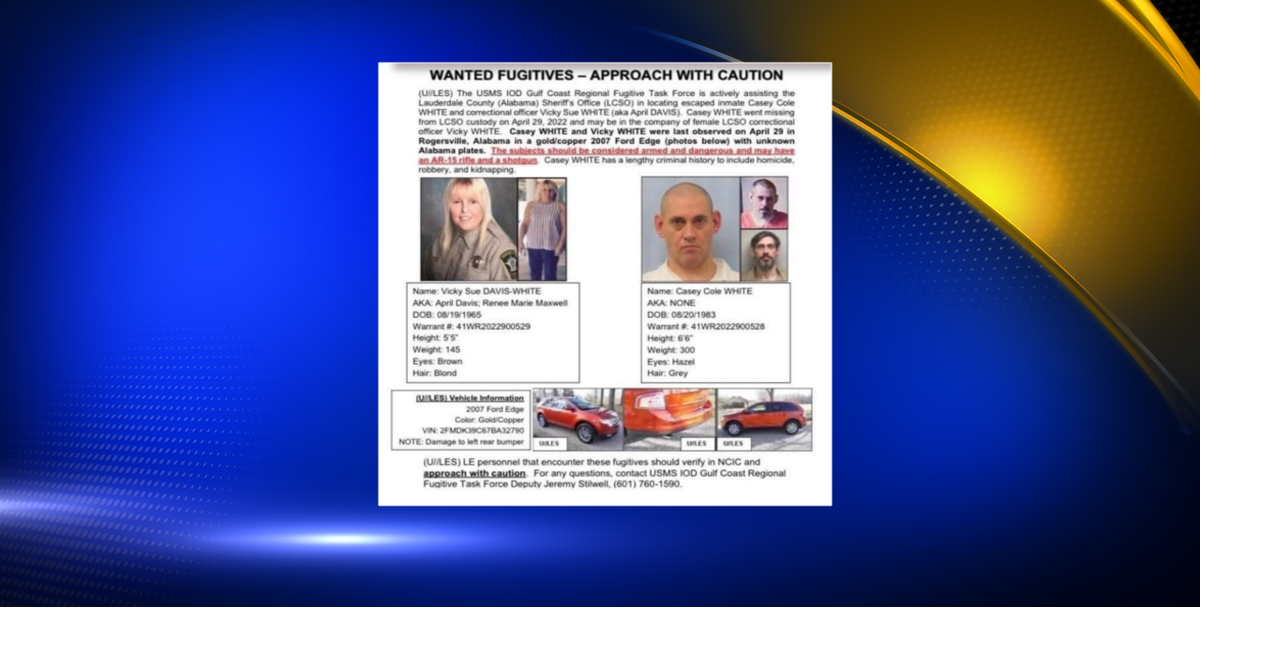 U.S. Marshals identify vehicle driven by Casey White and Vicky White ...