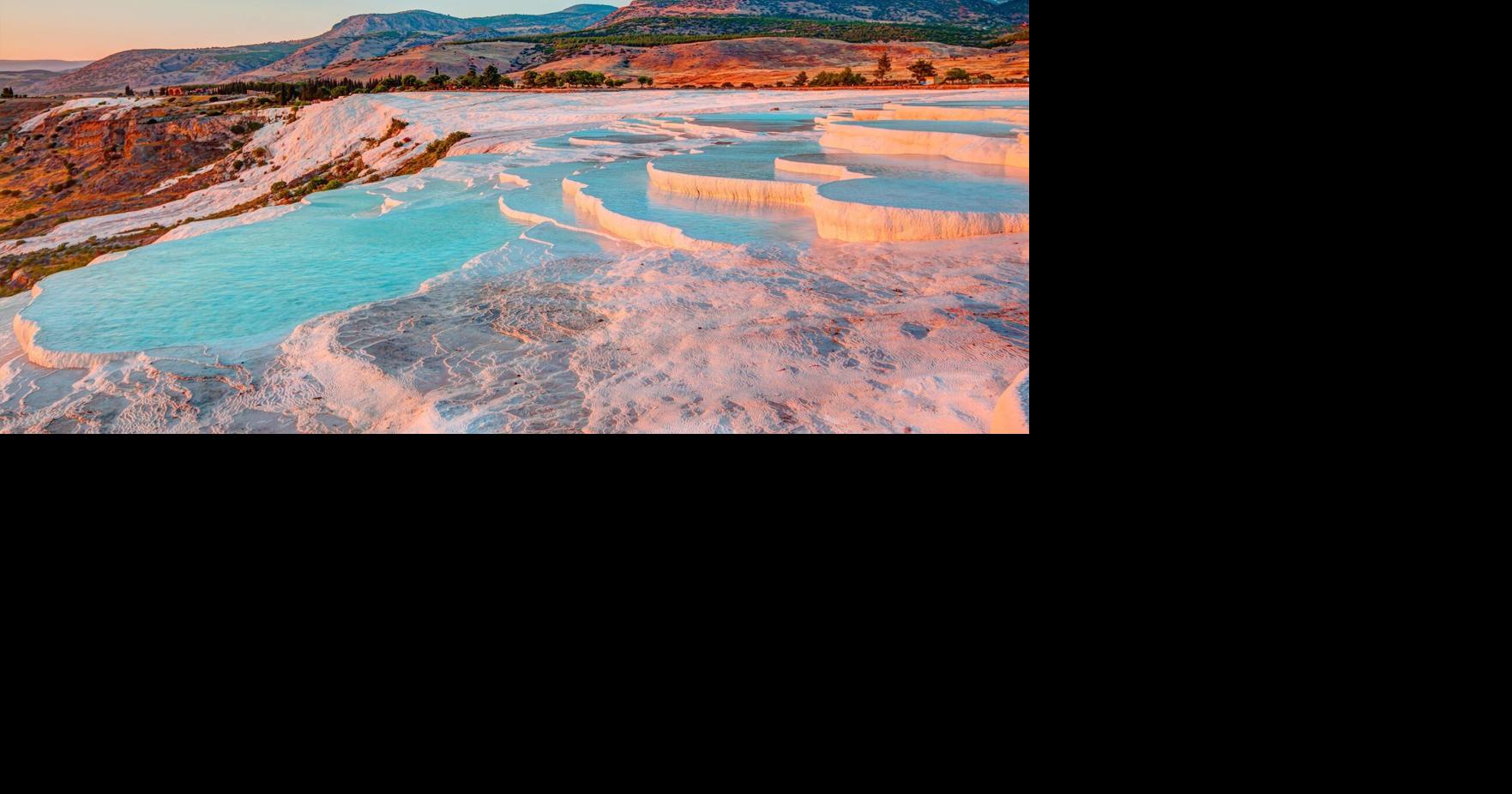 The magical white stone wonderland with effervescent bathing pools ...