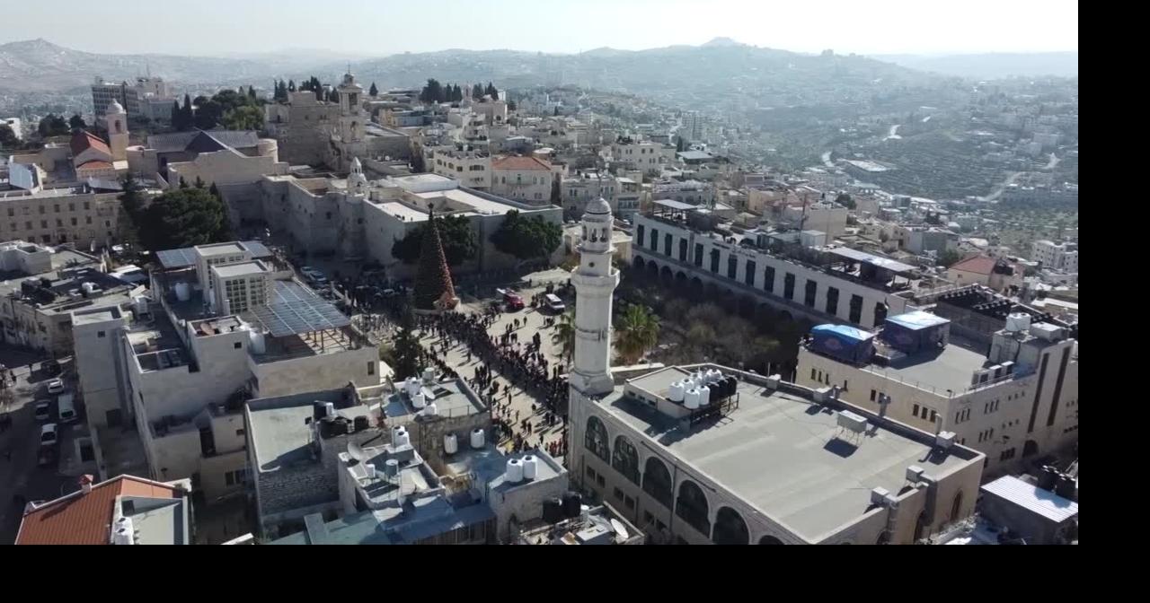 DRONE FOOTAGE shows Christmas celebrations in Bethlehem | Video ...