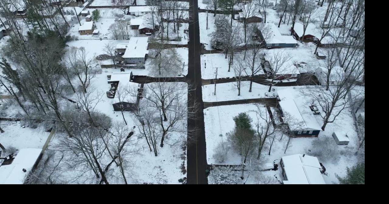 DRONE FOOTAGE shows Monte Sano in Huntsville blanketed with snow ...