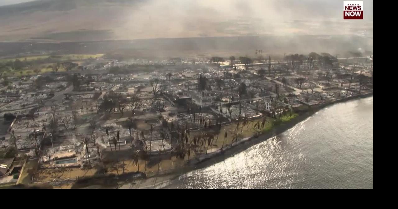 Aerial view of Maui fire destruction in Lahaina | Video | waaytv.com