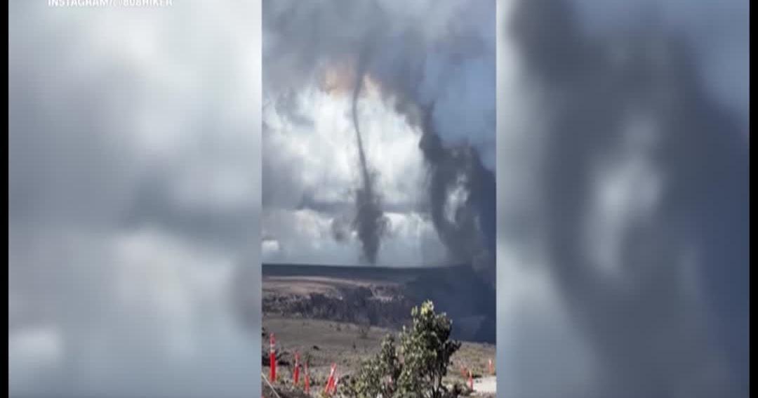 Huge VOLNADO forms near volcano eruption in Hawaii | Video | waaytv.com