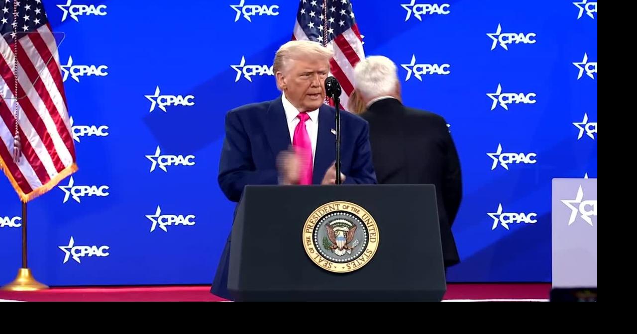 Donald Trump arrives at 2025 CPAC conference | Video | waaytv.com