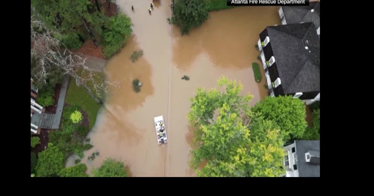 Drone video of Hurricane Helene boat rescues in Atlanta | Video ...