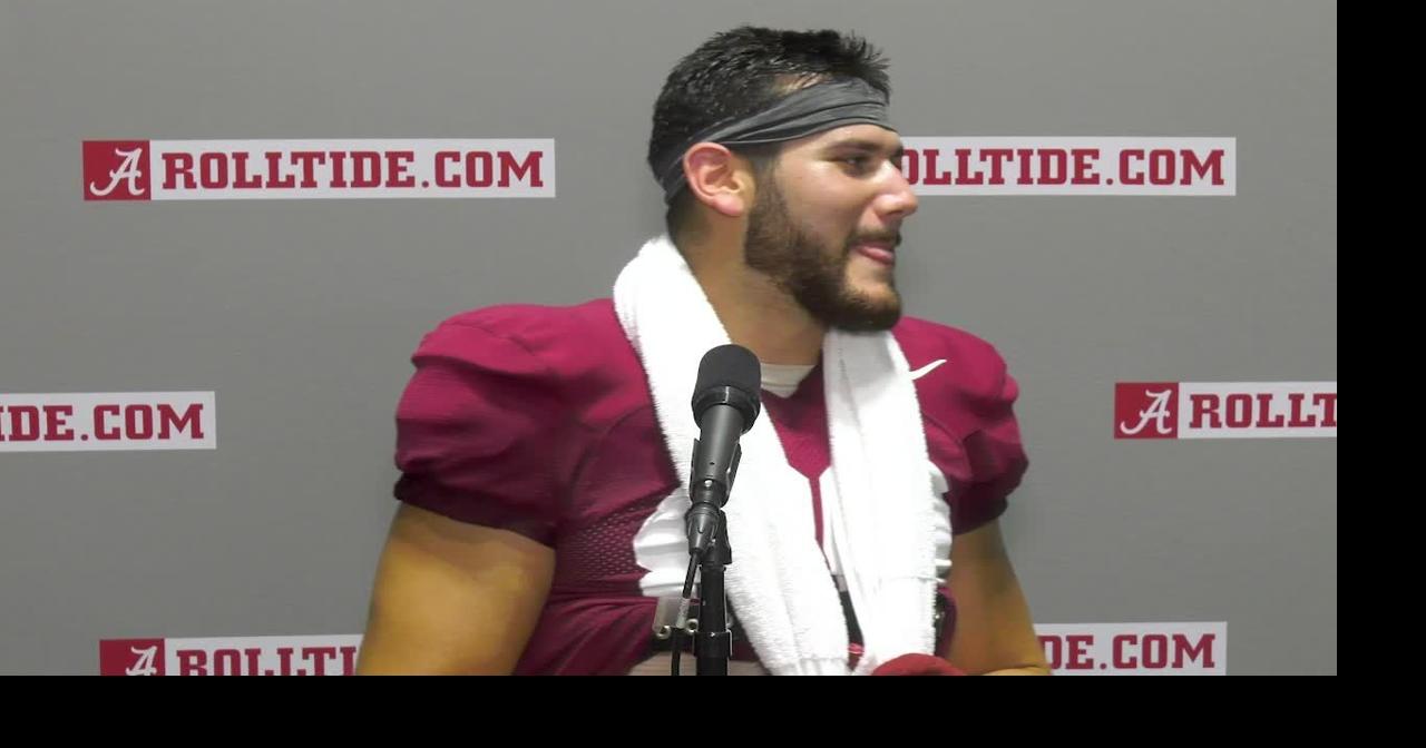 Alabama tight end Josh Cuevas takes questions after practice | Video ...