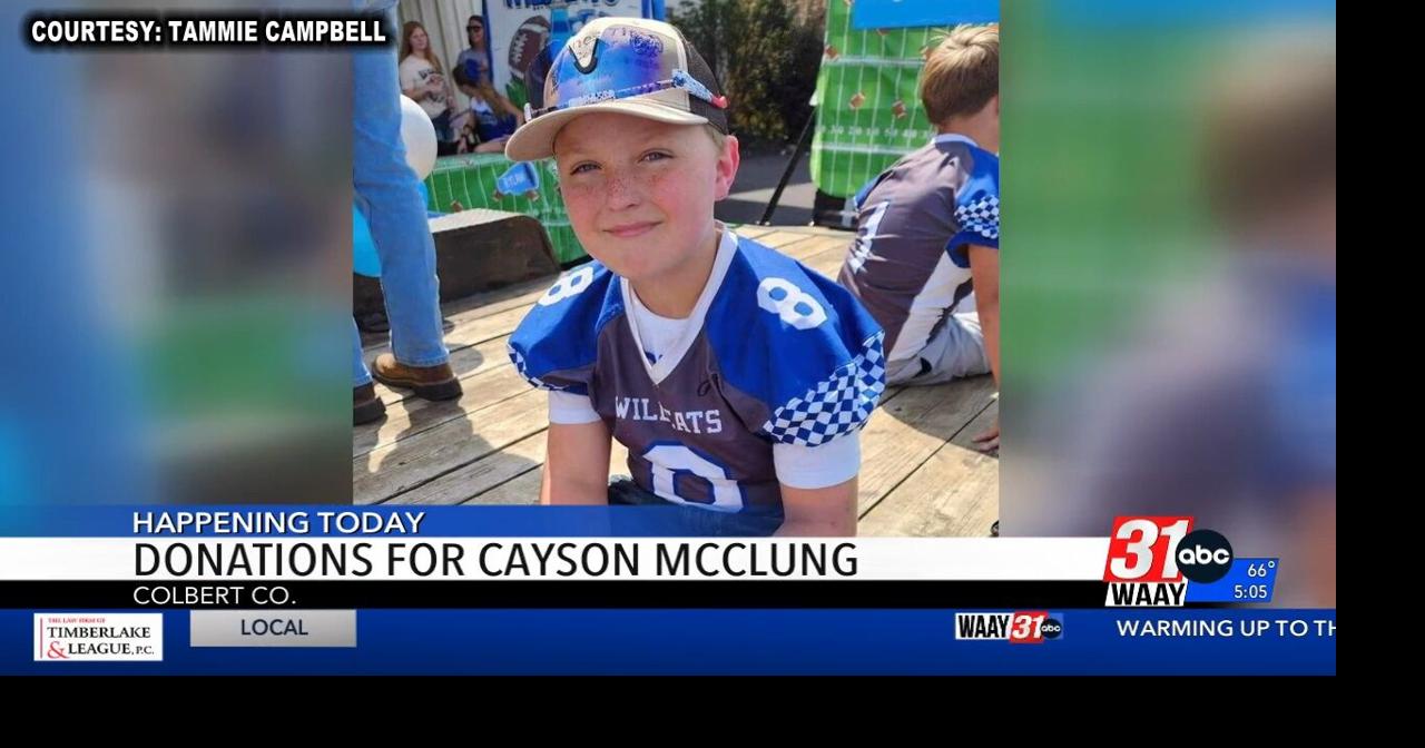 Sheffield community continues to collect donations for Cayson McClung | Video | waaytv.com
