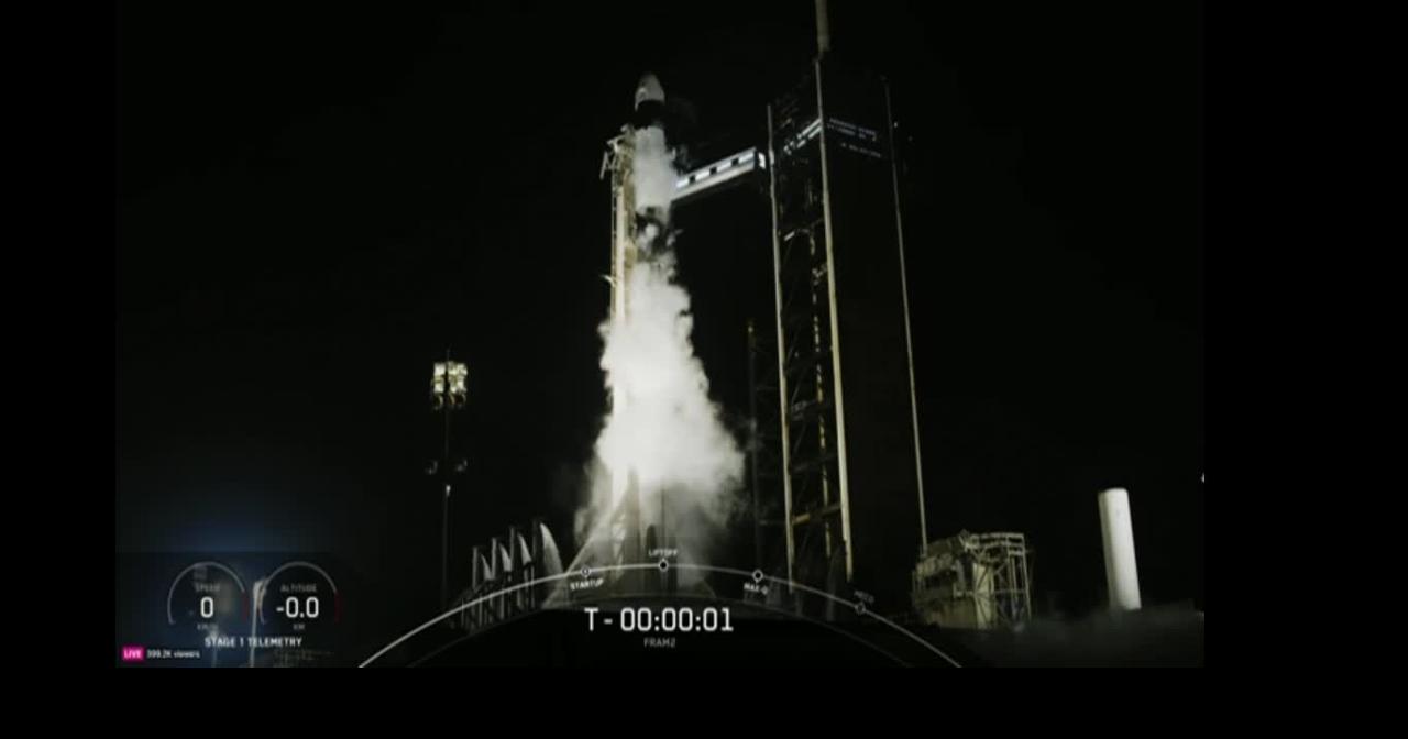 SpaceX Falcon 9 launches Fram2 to a polar orbit | Video | waaytv.com
