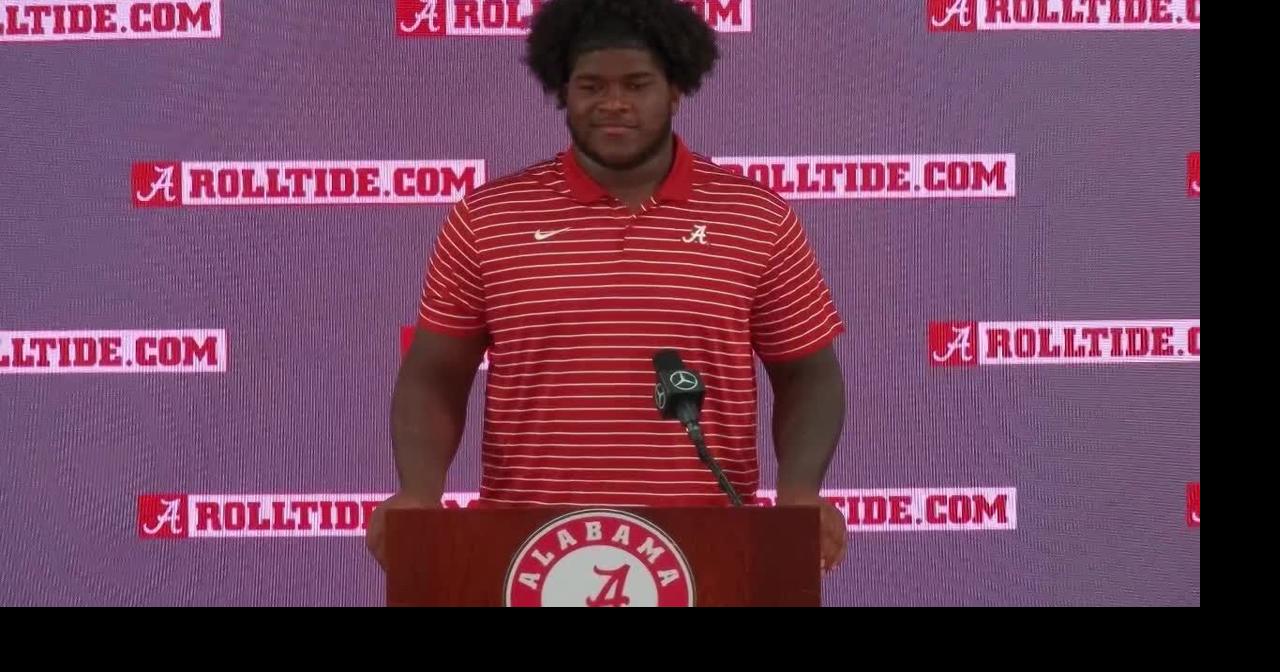 Alabama offensive lineman Tyler Booker on Monday's football practice ...