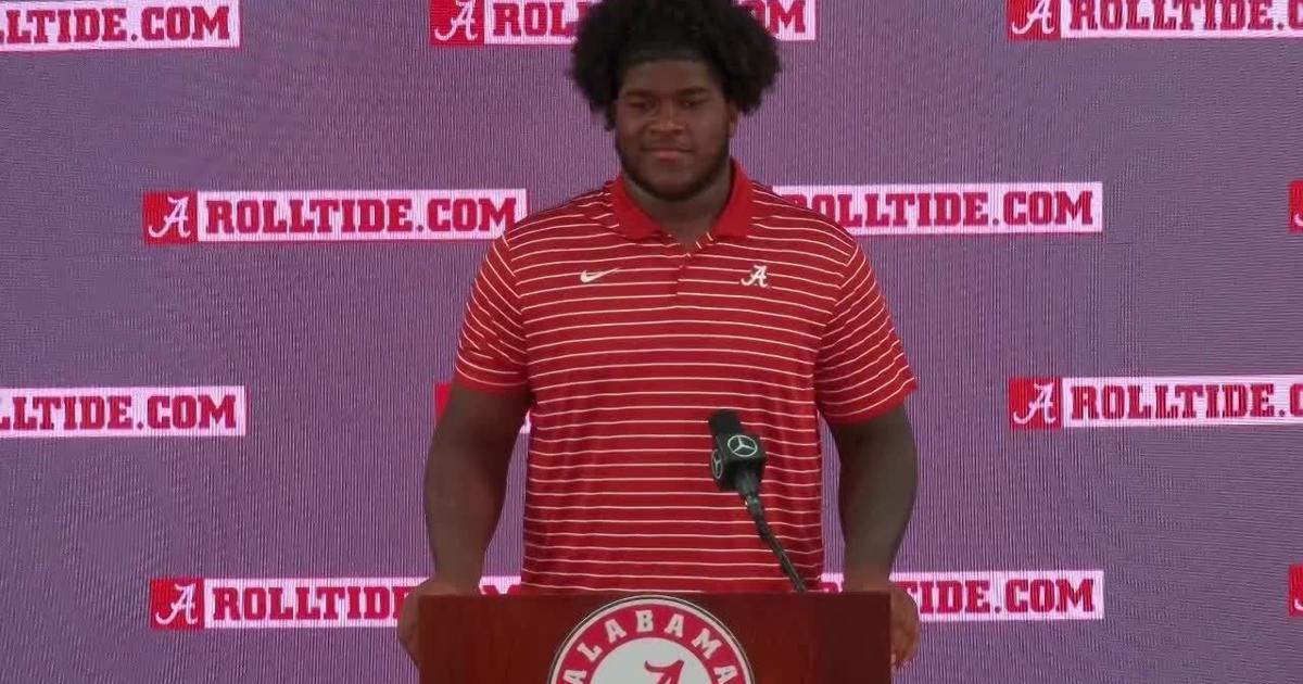 Alabama offensive lineman Tyler Booker on Monday's football practice ... Alabama offensive lineman Tyler Booker on Monday's football practice ...