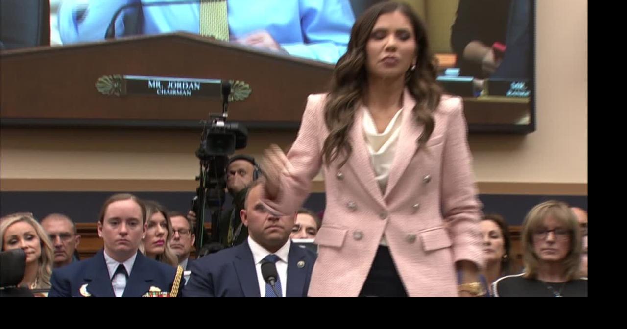 Kristi Noem is sworn in to testify before the House Judiciary Committee ...