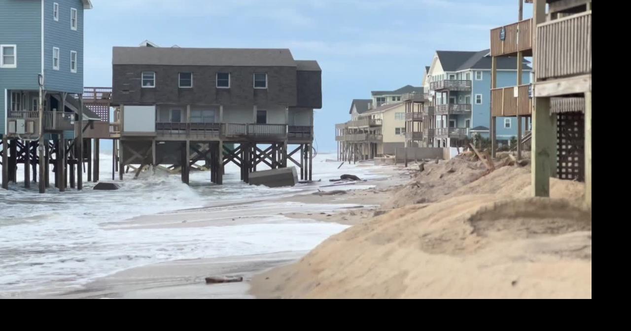 Damage, debris from collapsed homes in Buxton, North Carolina ahead of ...