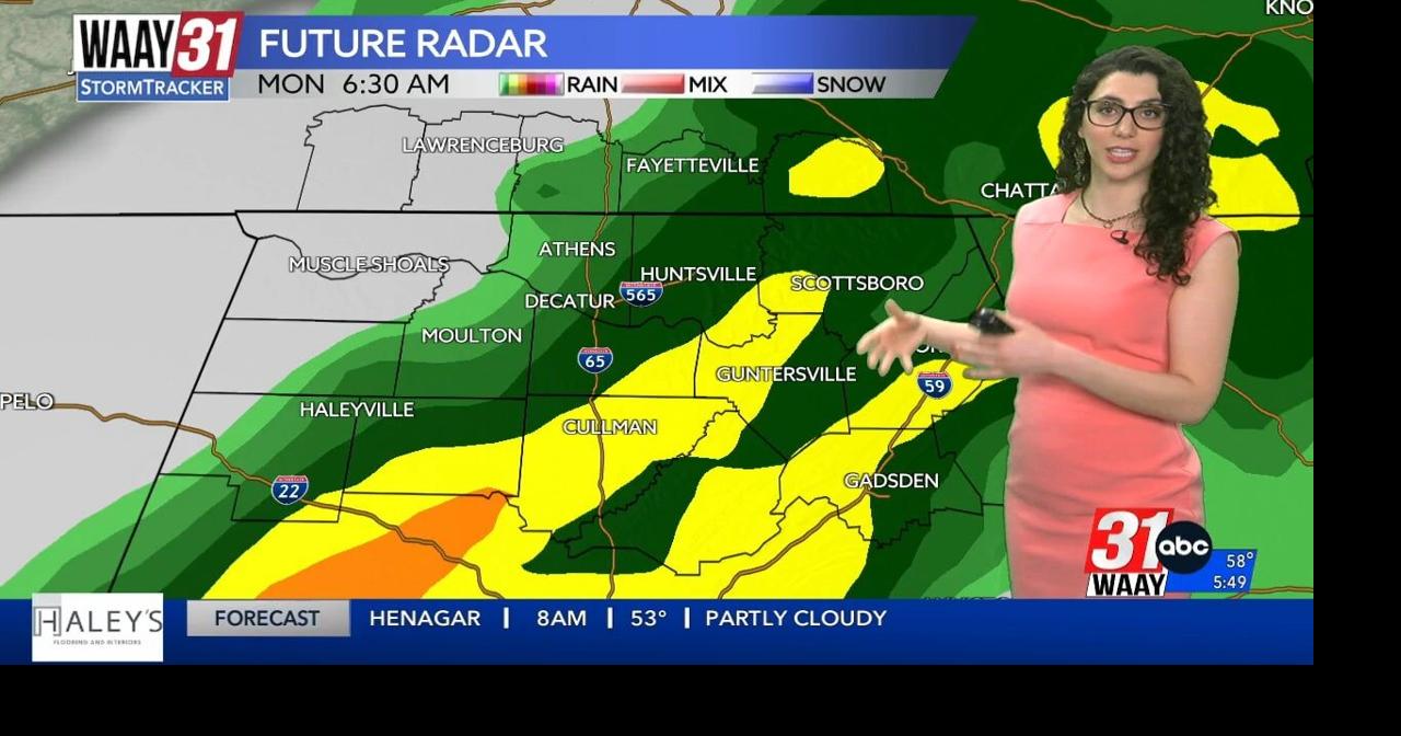 Updated future radar track for Sunday and Monday | Video | waaytv.com