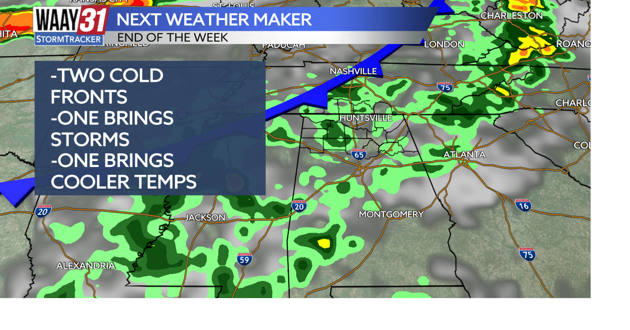 A couple of cold fronts will move through by the end of the week | News ...