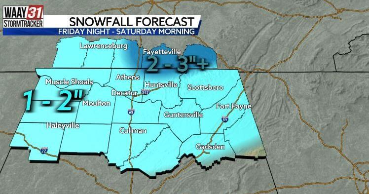 Snow and tricky travel Friday night | News | waaytv.com