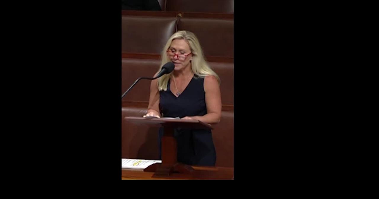 Marjorie Taylor Greene says Kamala Harris is czar of chaos | Video ...