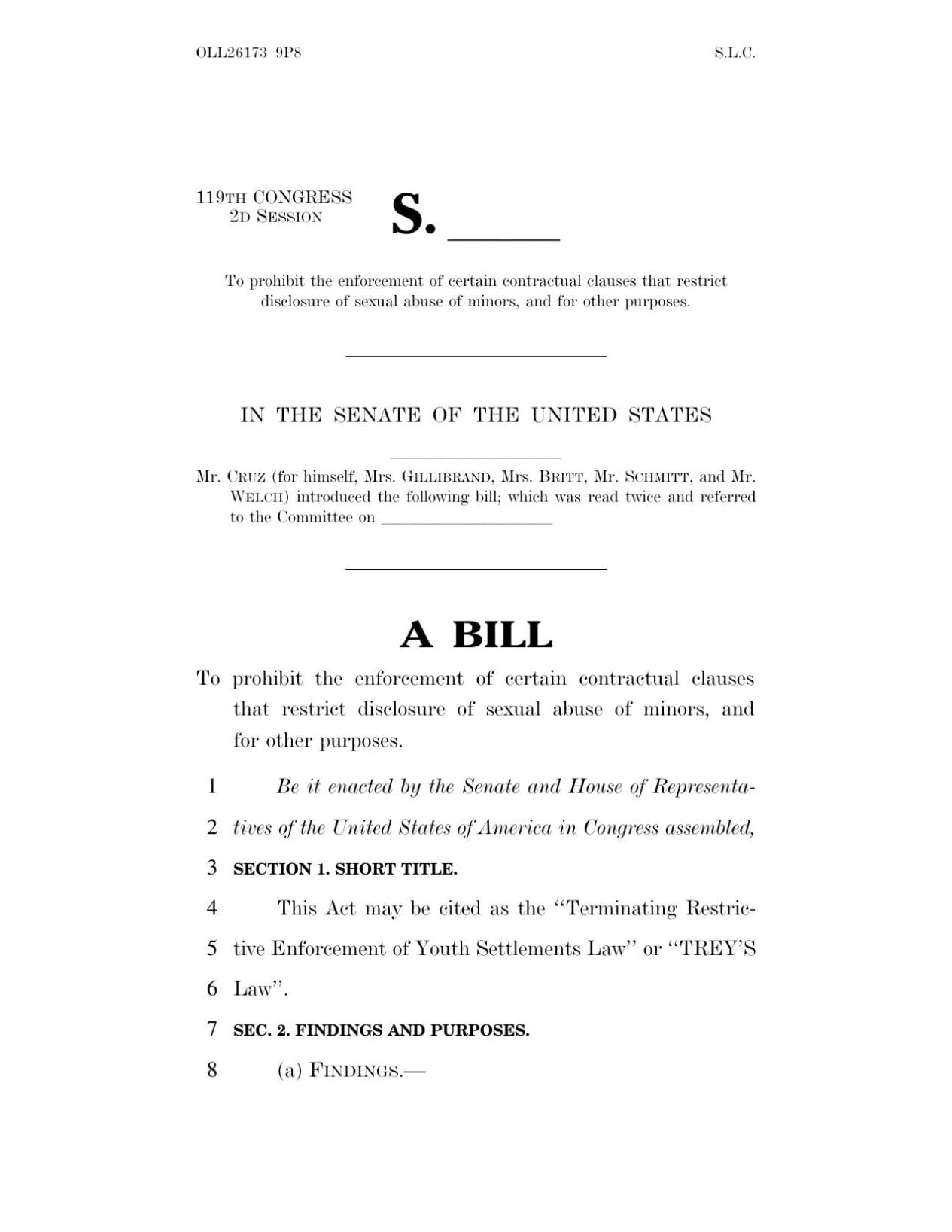 Senate passes TREY's Law to void NDAs silencing abuse survivors ...