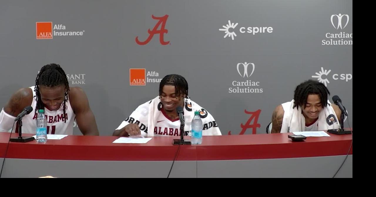 Alabama men's basketball players celebrate big win in first game of ...