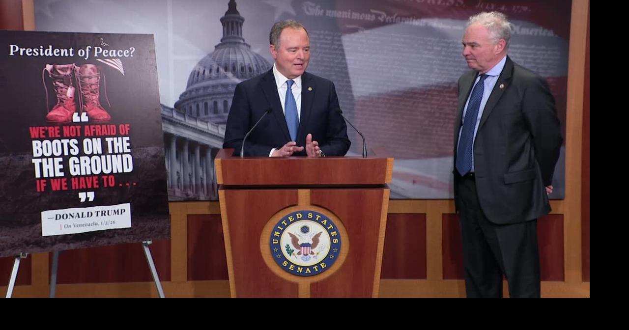 Adam Schiff talks to reporters after Senate vote on Trump war powers ...