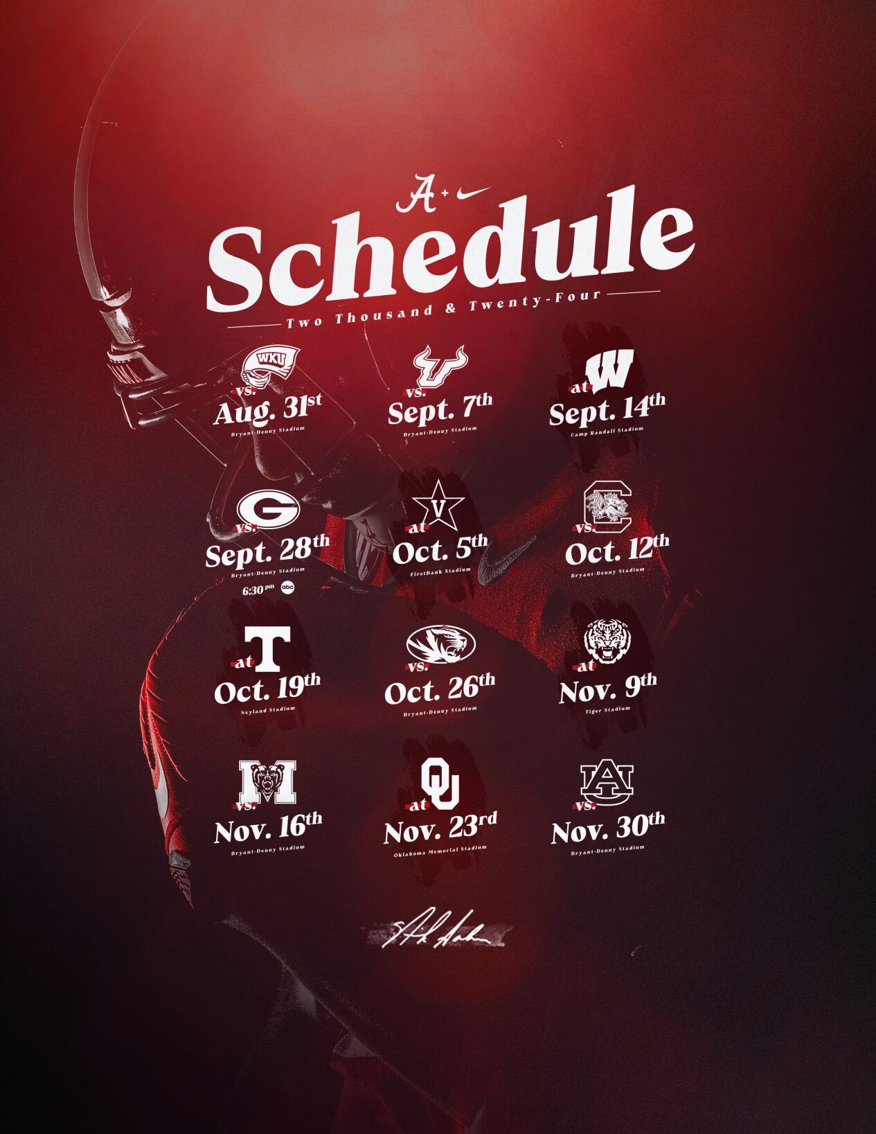 2024 Alabama Football Schedule Printable 2024 Alabama Football Schedule Printable