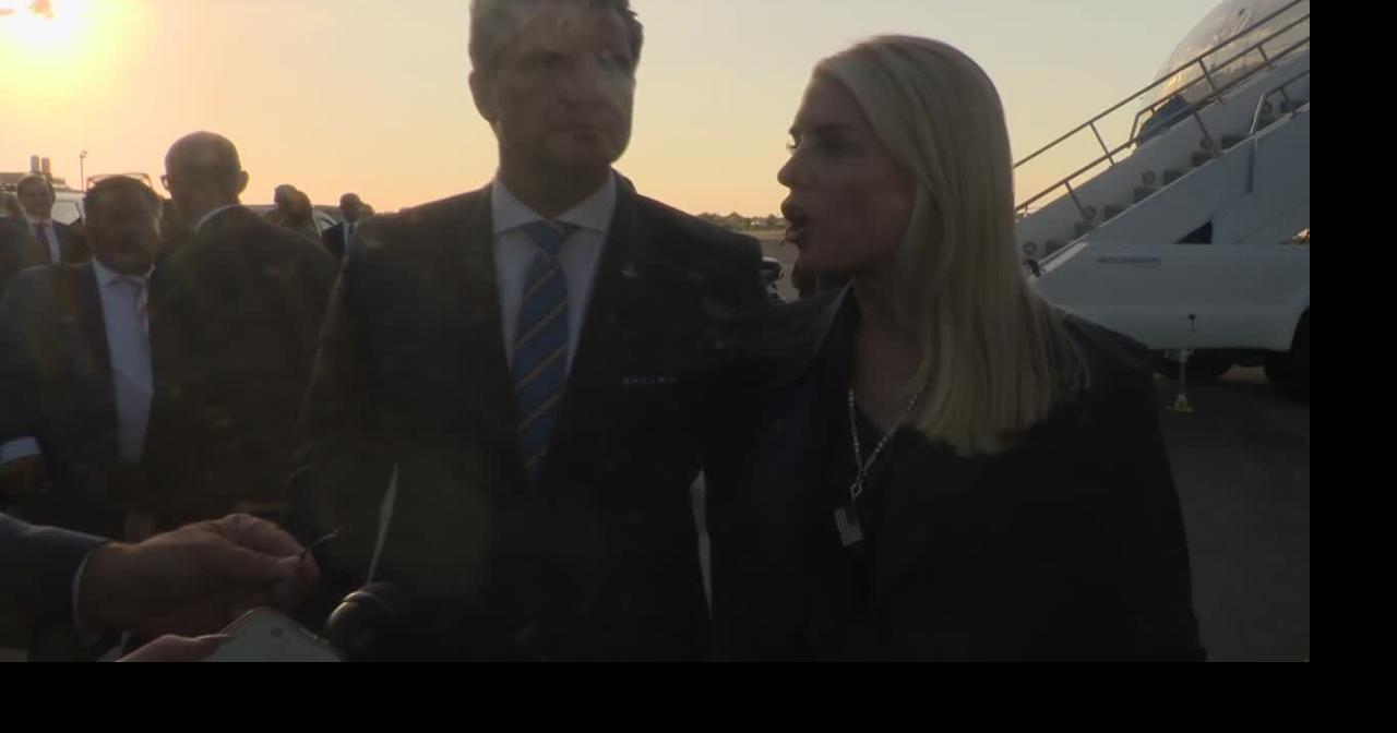 Pete Hegseth, Pam Bondi speak with reporters before leaving Memphis ...